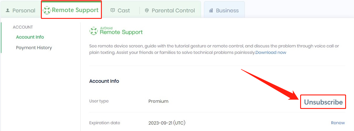 How to use a different payment method to purchase AirDroid Remote Support premium? – AirDroid ...