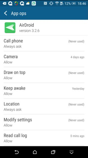How to manage permissions for AirDroid Personal on device with Android ...